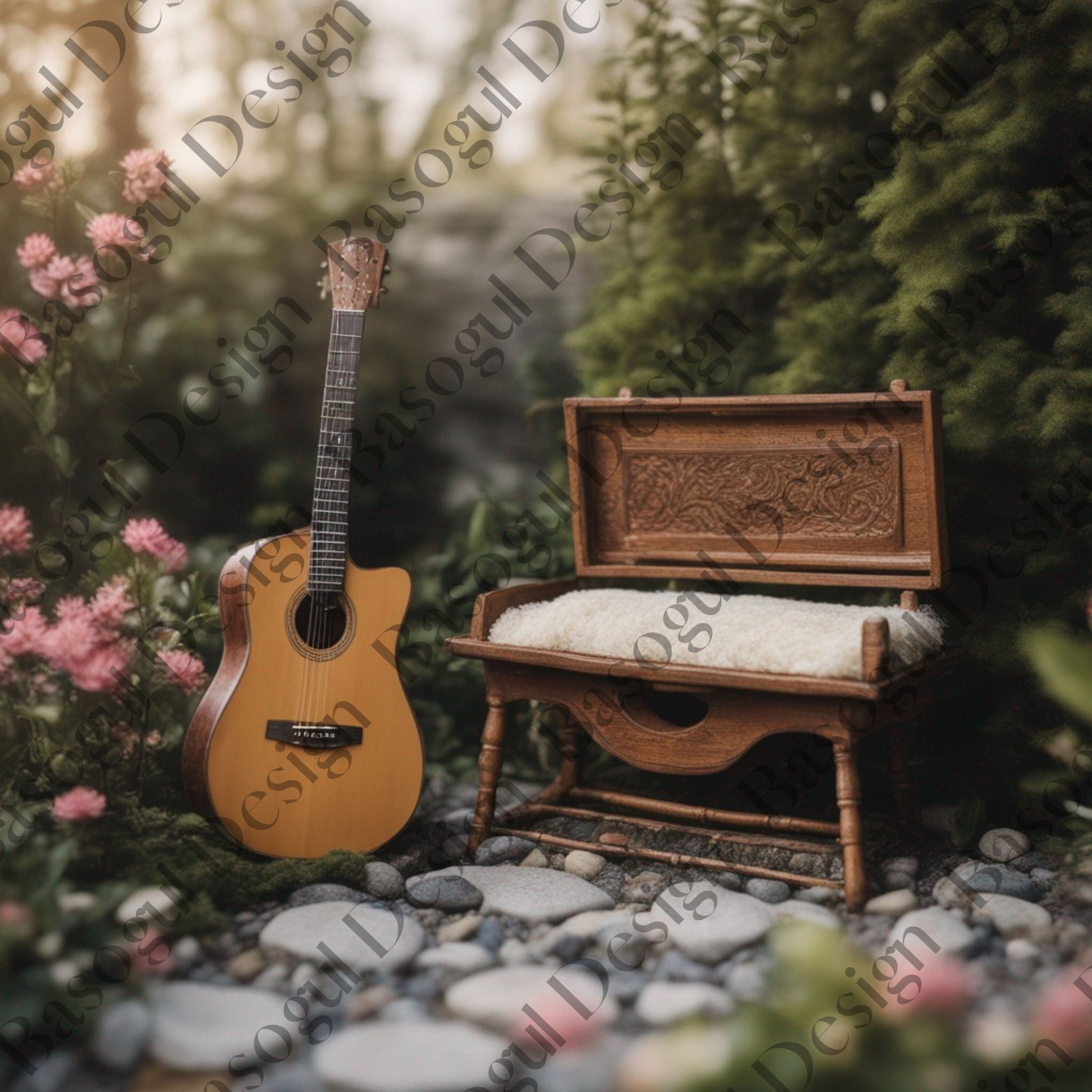 Newborn Digital Backdrop, Guitar, Baby, Girl, Boy, Newborn Photo Shoot ...