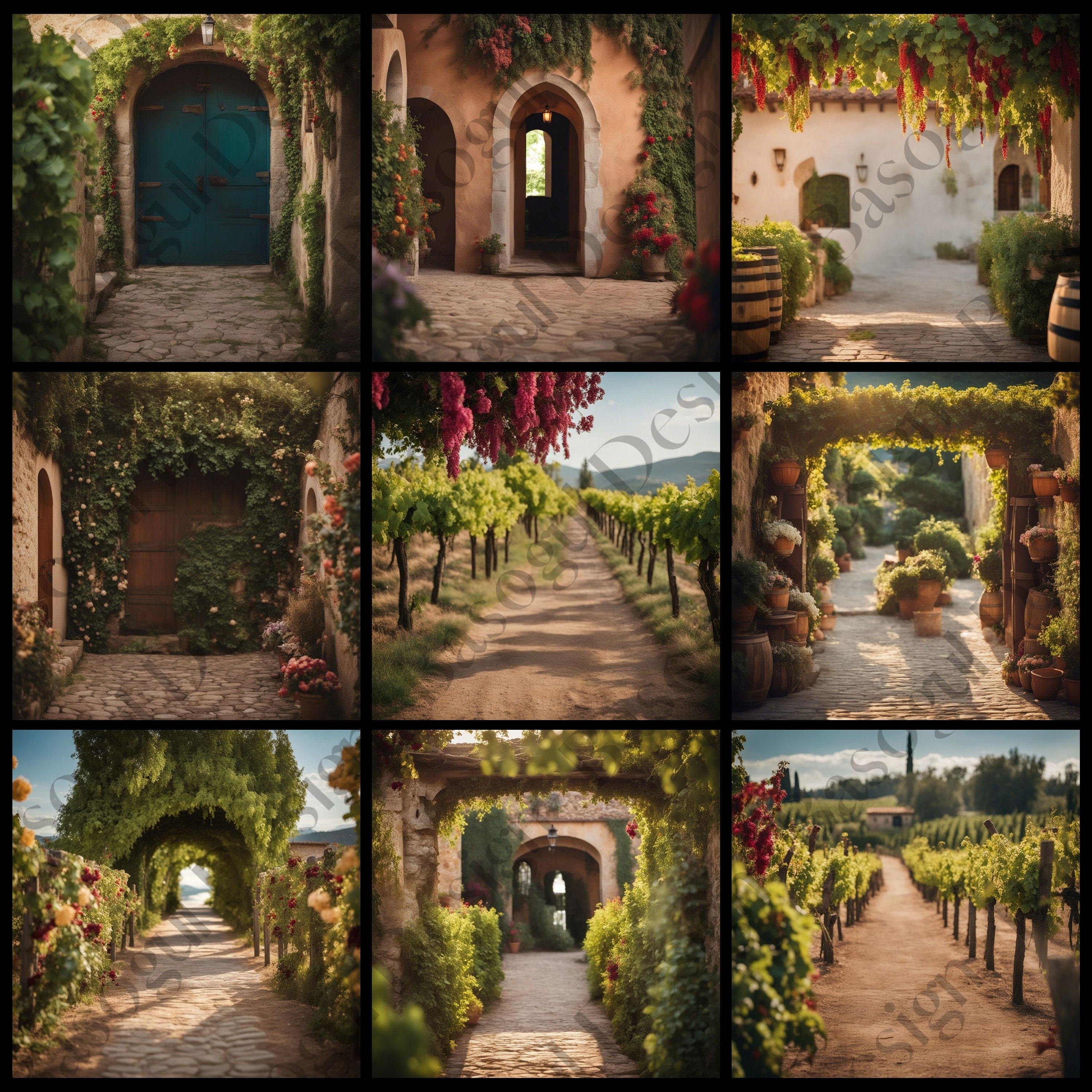 Vineyard Wedding Digital Backdrop Photography Background - Etsy