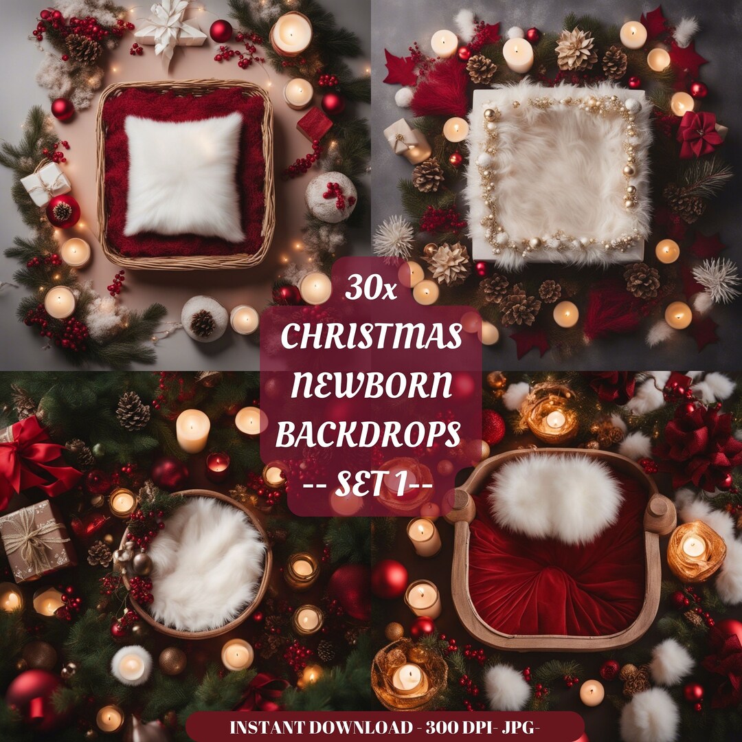 Christmas Newborn Digital Backdrop Photography Background Newborn Baby ...