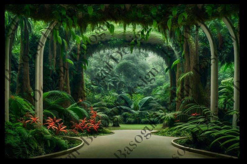 Tropical Forest Stage Backdrop Photography Background Composite Wedding ...