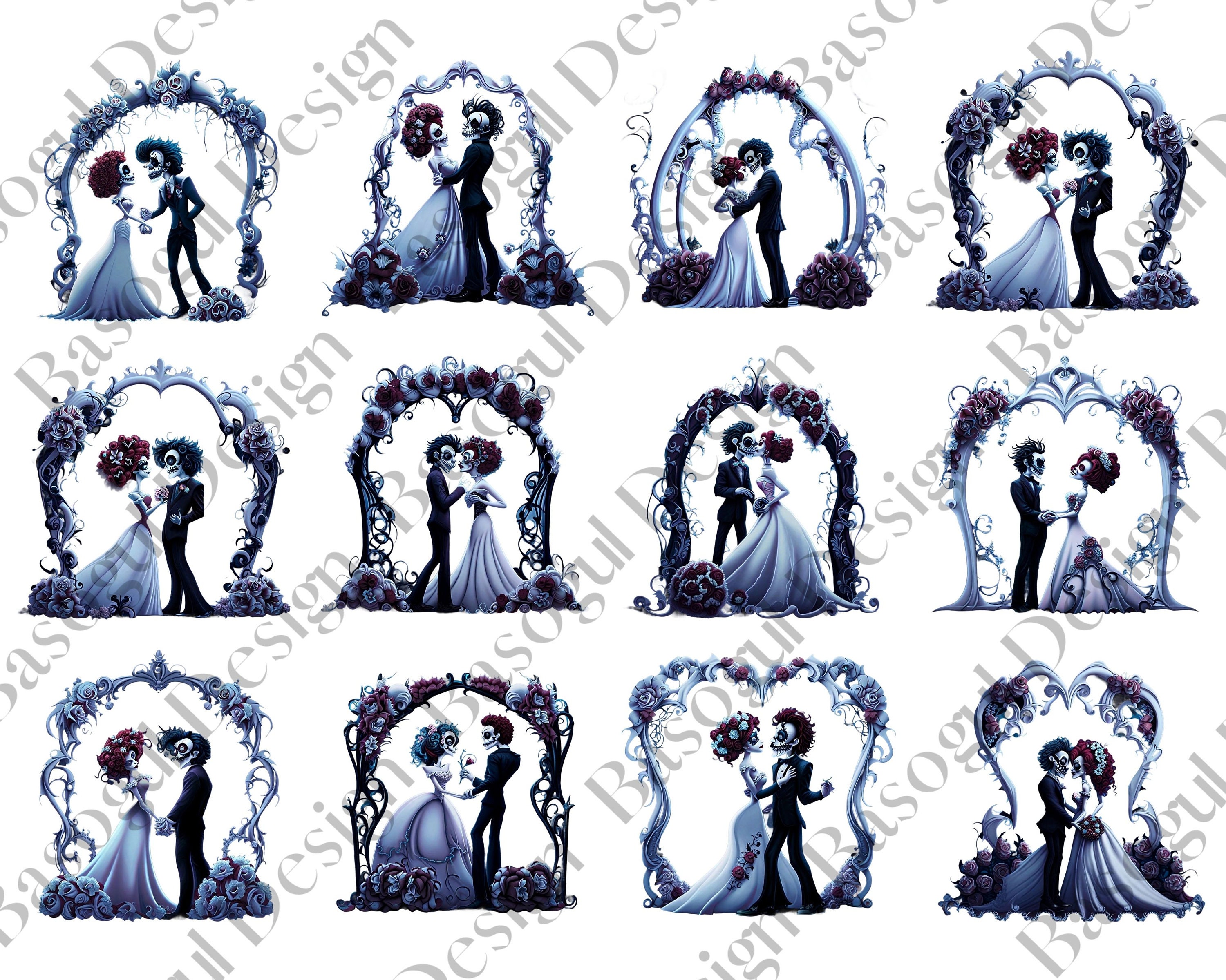 Chibi Horror Wedding Clipart Png, Horror Bride Groom Clipart, Chibi ...