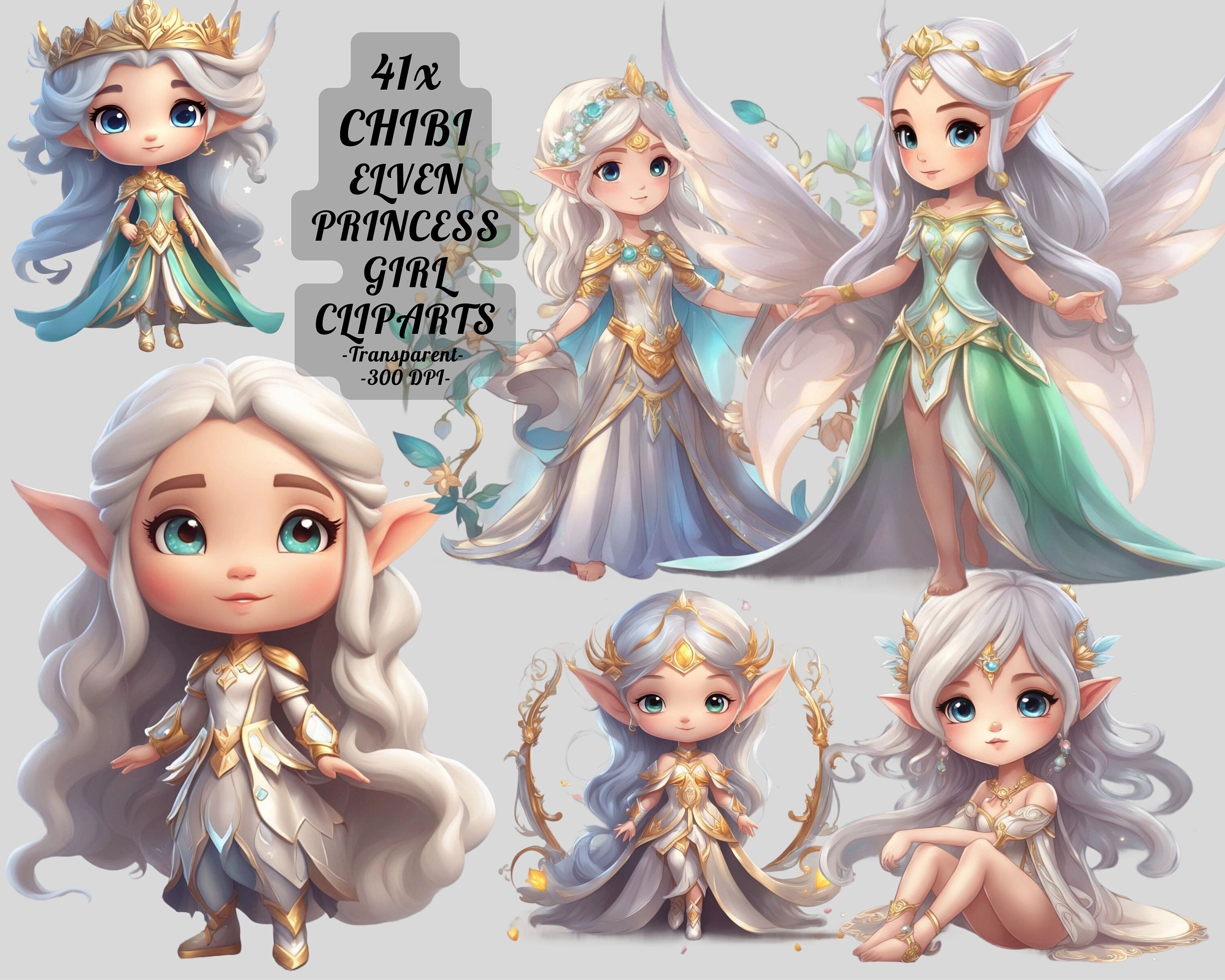 Chibi Elven Princess Clipart Png: "chibi PRINCESS Clipart" 3d Little ...