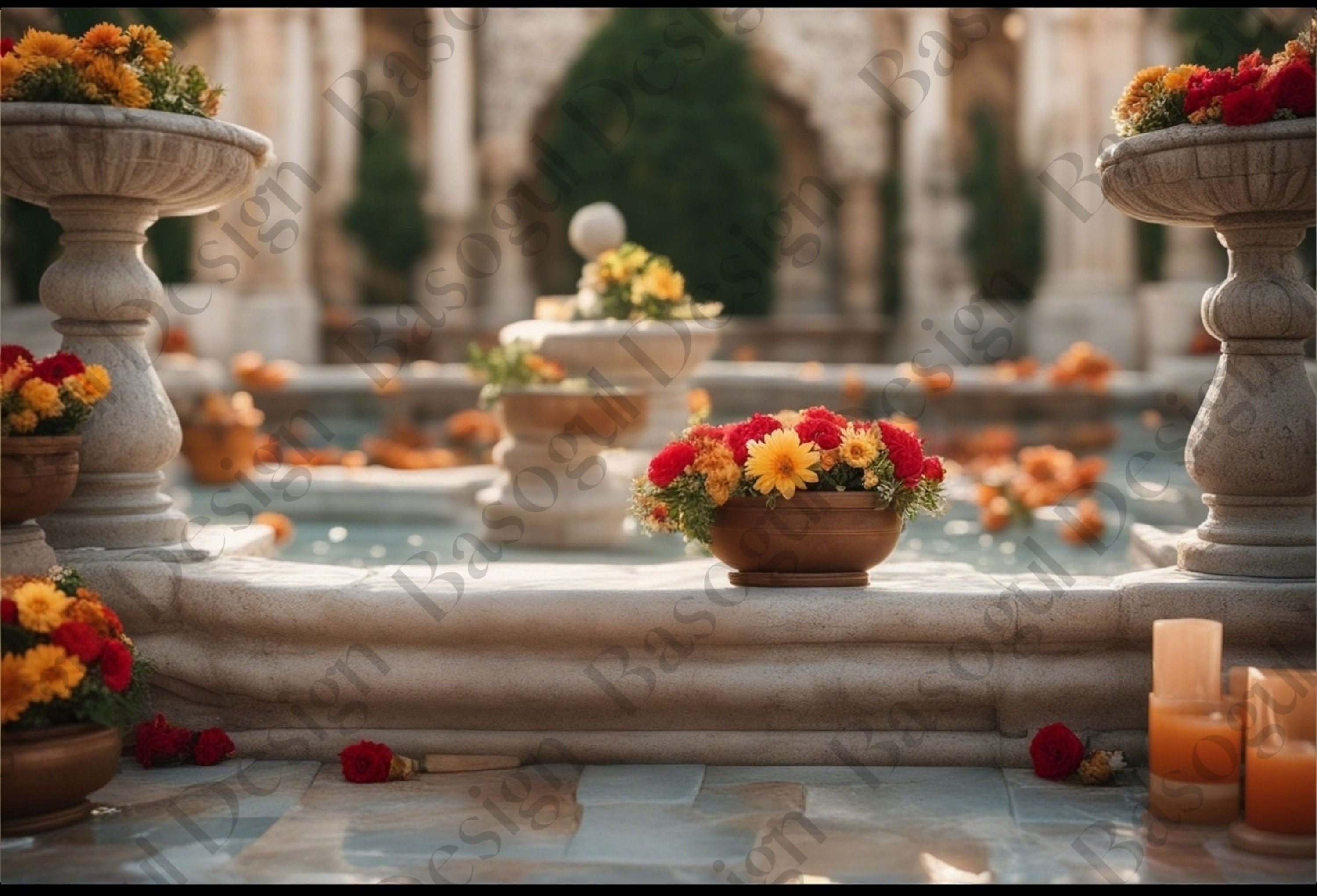 Fountain Baby Digital Backdrop Photography Background Ancient - Etsy