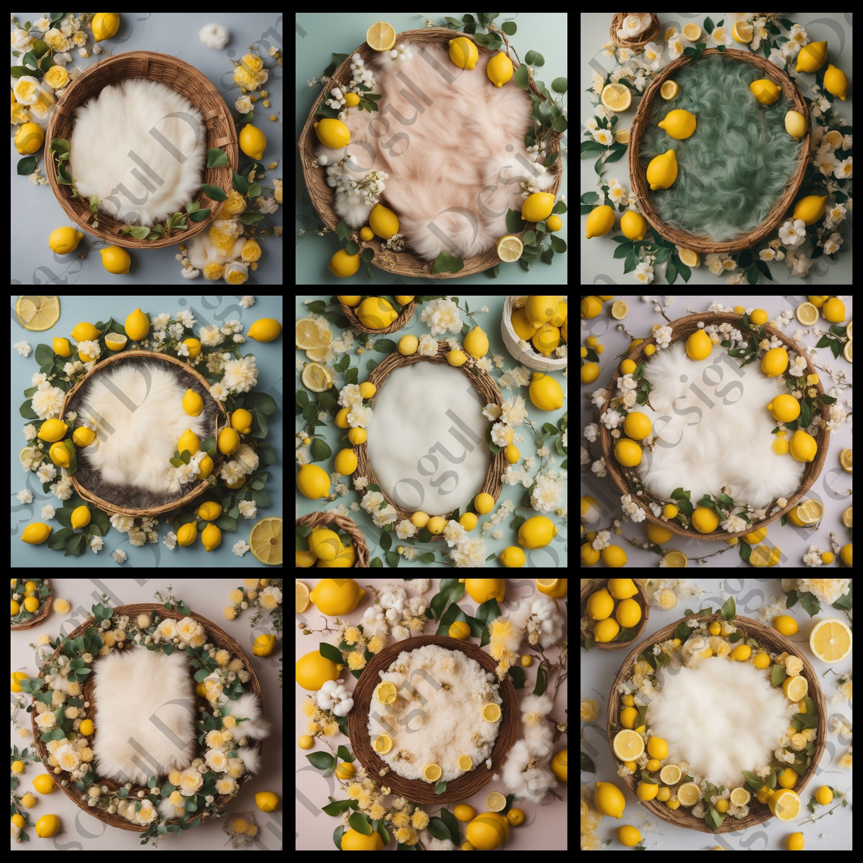 Lemon Newborn Digital Backdrop Photography Background Newborn Baby Boy ...