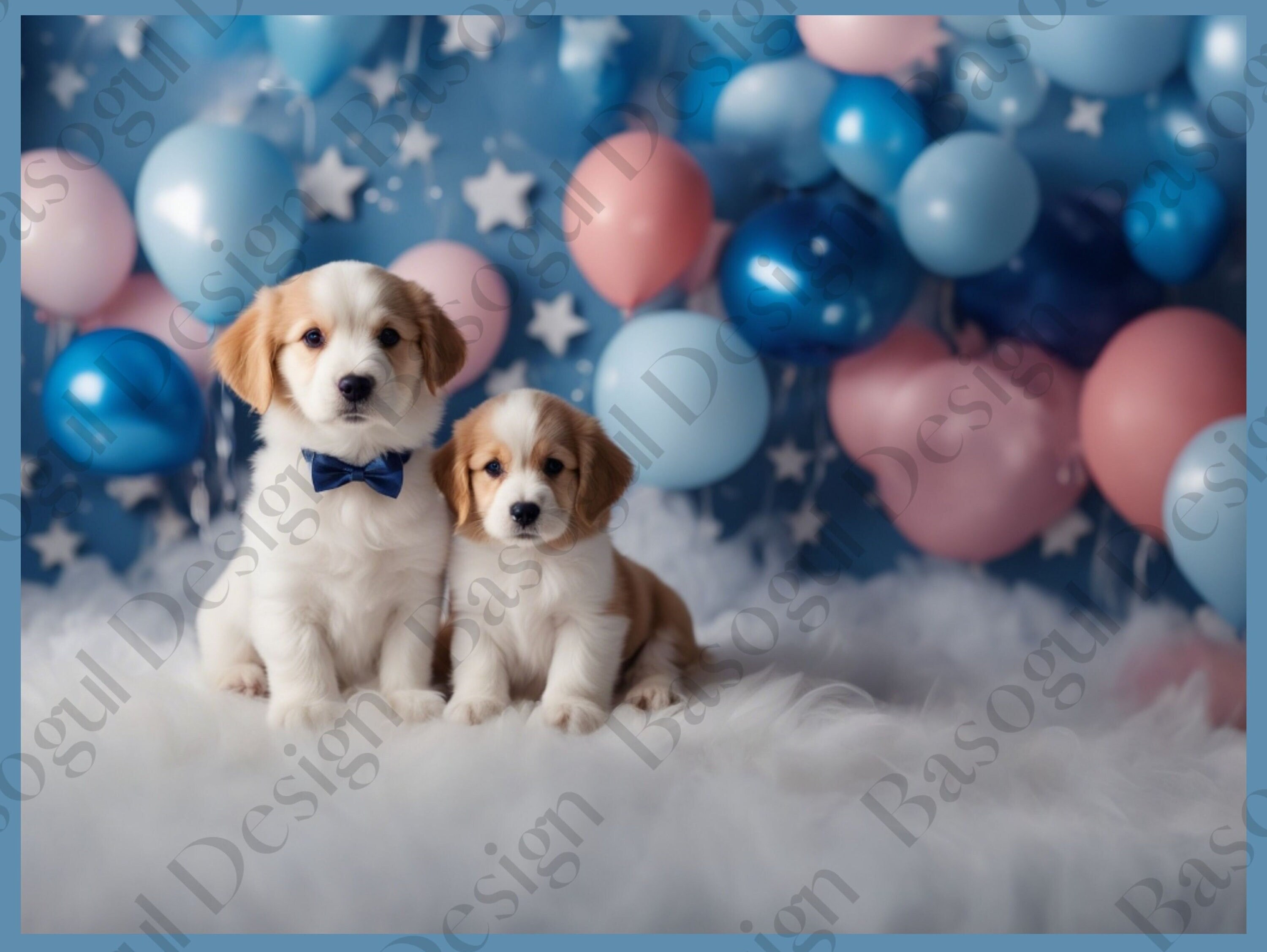 Baby Birthday Party Backdrop Puppies Photography Backdrops Birthday ...
