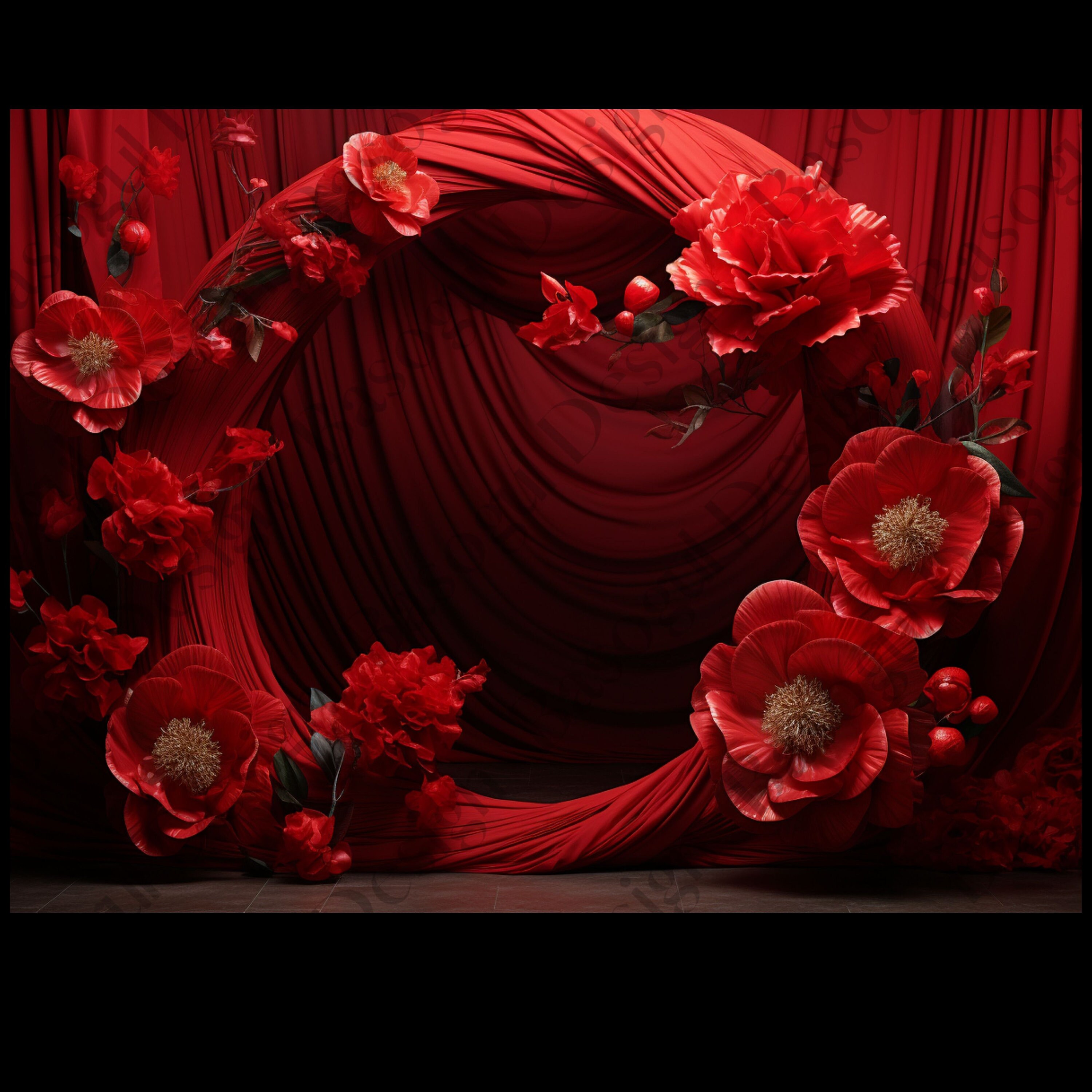 Red Black Maternity Digital Backdrop Photography Background Wedding ...