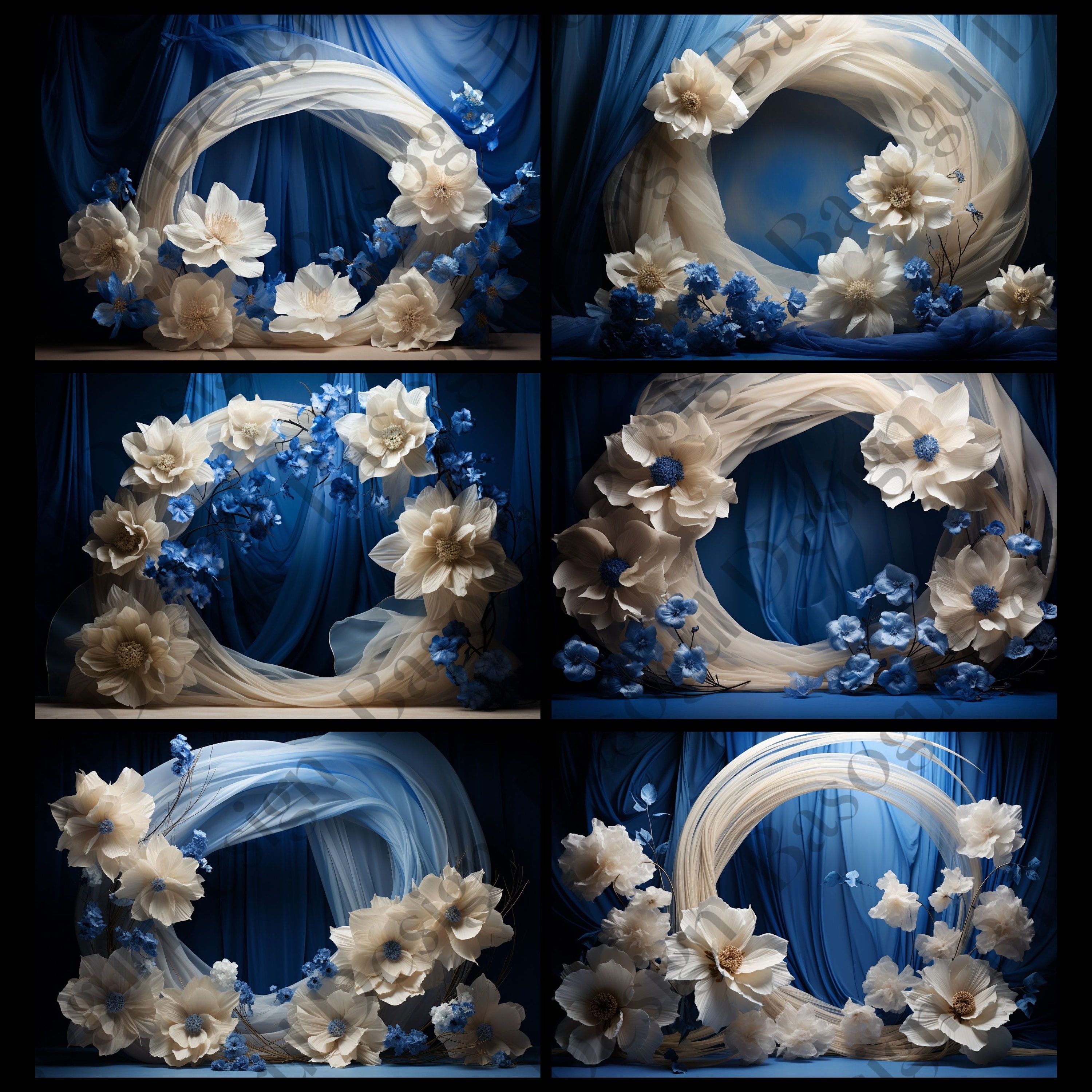 Blue Tan Maternity Digital Backdrop Photography Background Wedding ...
