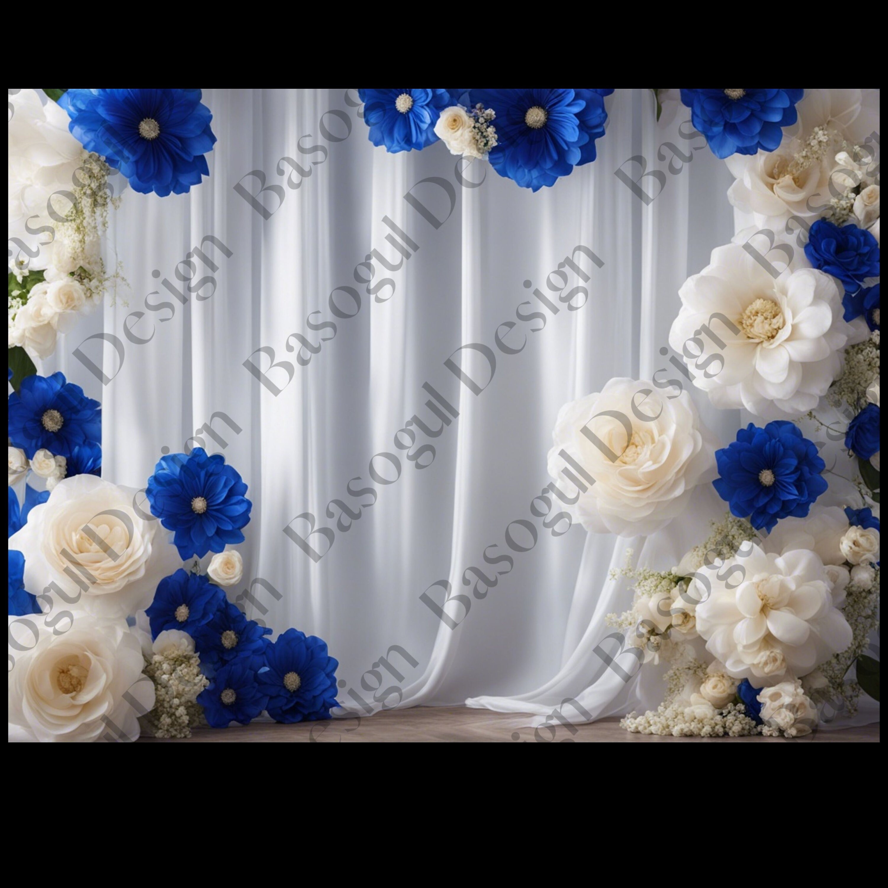 Blue White Maternity Digital Backdrop Photography Background Wedding ...
