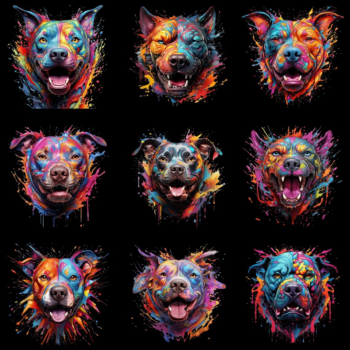 Pitbull Clipart Png, 3d Pitbull Clipart, Printable Colorful Pitbull ...