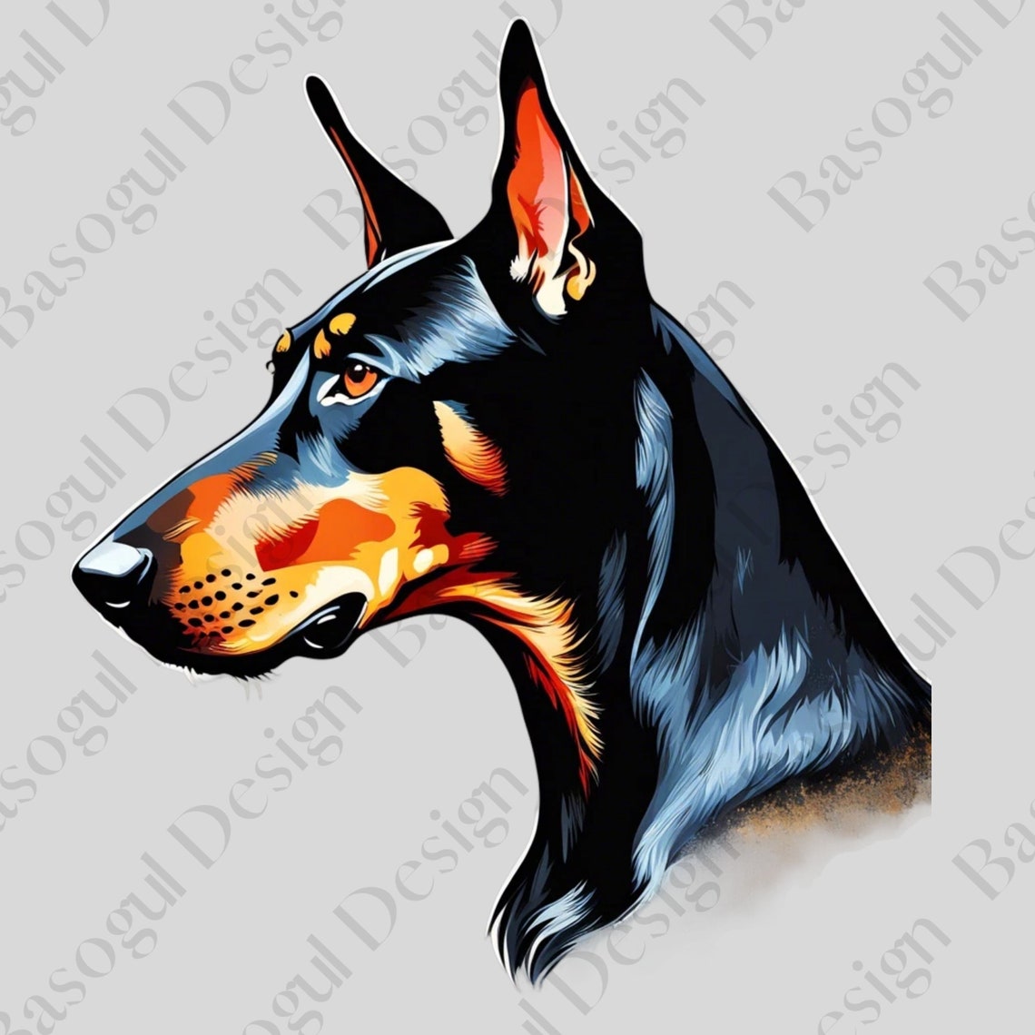 Doberman Pinscher Clipart Png Dog Clipart Printable Doberman Pinscher ...