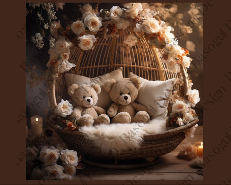 Teddy Bear Newborn Digital Backdrop Teddy Bear Photo Shoot - Etsy