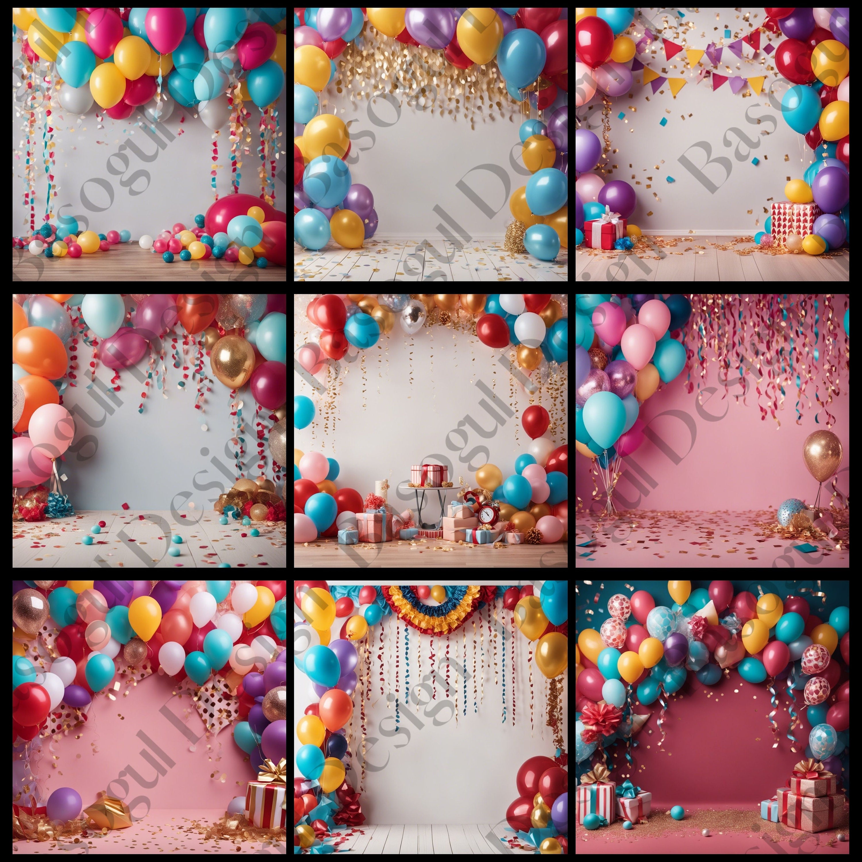 Birthday Party Digital Backdrop Photography Background Baby Kids ...