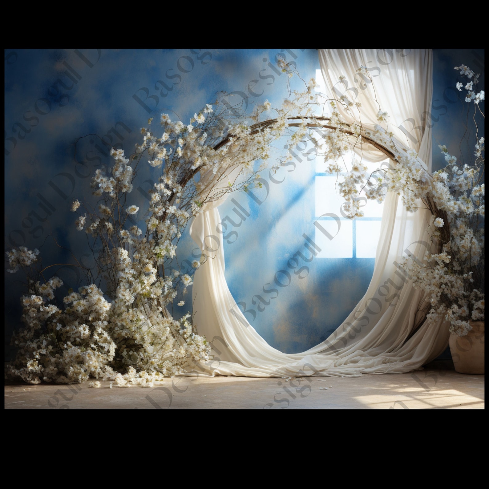 Blue White Maternity Digital Backdrop Photography Background Wedding ...
