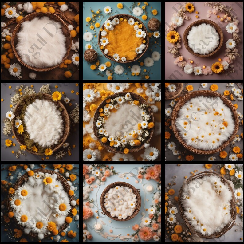 Daisy Newborn Digital Backdrop Photography Background Newborn - Etsy