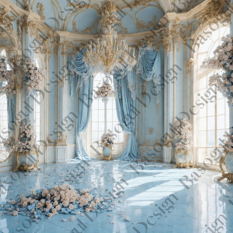 Palace Wedding Digital Backdrop Maternity Royal Palace Floral Marble ...