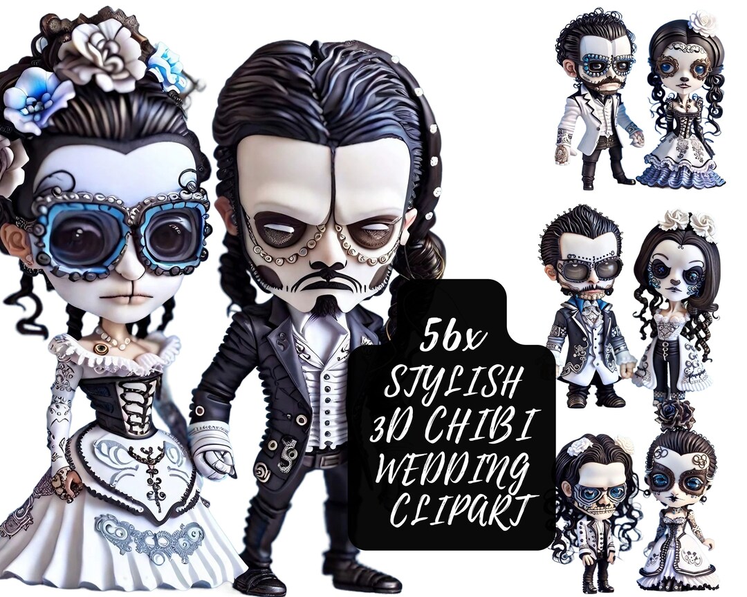 Chibi Wedding Clipart, Chibi Bride Groom Clipart, Chibi Bride Groom ...