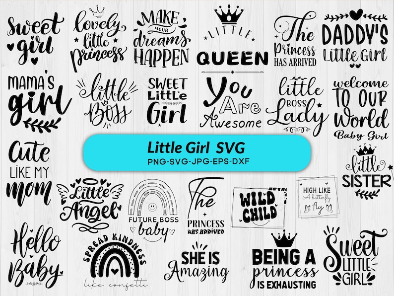 Little Girl SVG, Cute Girl Clipart, Child Illustration, Sweet Kid ...