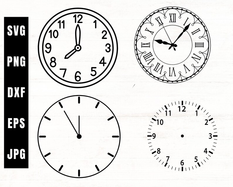 Clock Face SVG Bundle, Clock Svg, Clock Face Clipart Bundle Cut Files ...