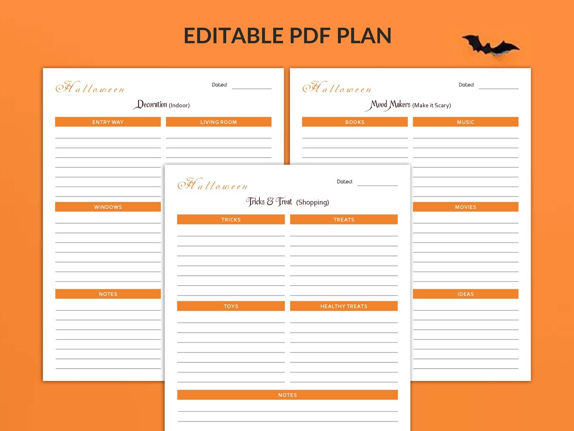 Editable Halloween Planner, Halloween Party Planner, Halloween Planner ...