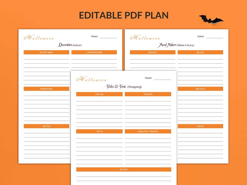 Editable Halloween Planner, Halloween Party Planner, Halloween Planner ...