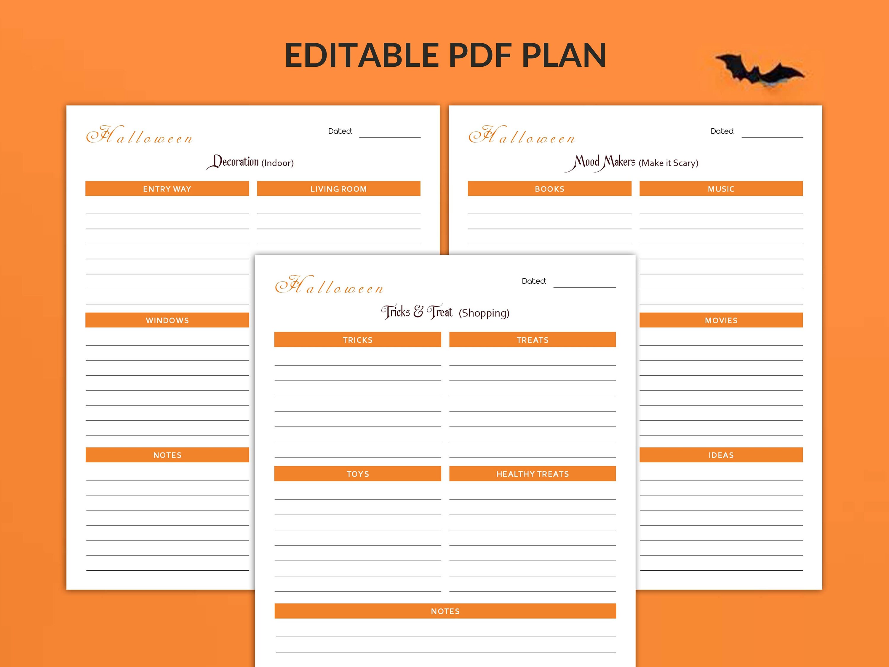 Editable Halloween Planner, Halloween Party Planner, Halloween Planner ...