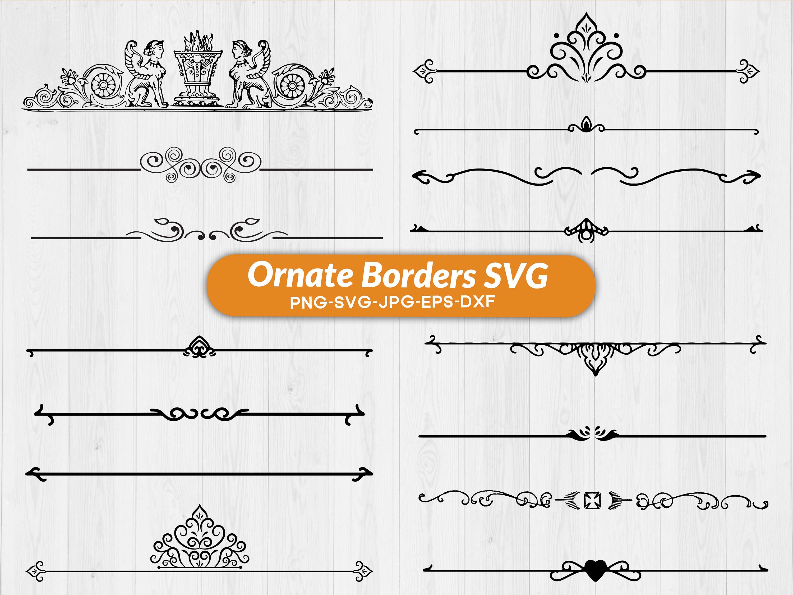 Ornate Borders SVG Bundle, Decorative Borders, Elegant Frames SVG ...