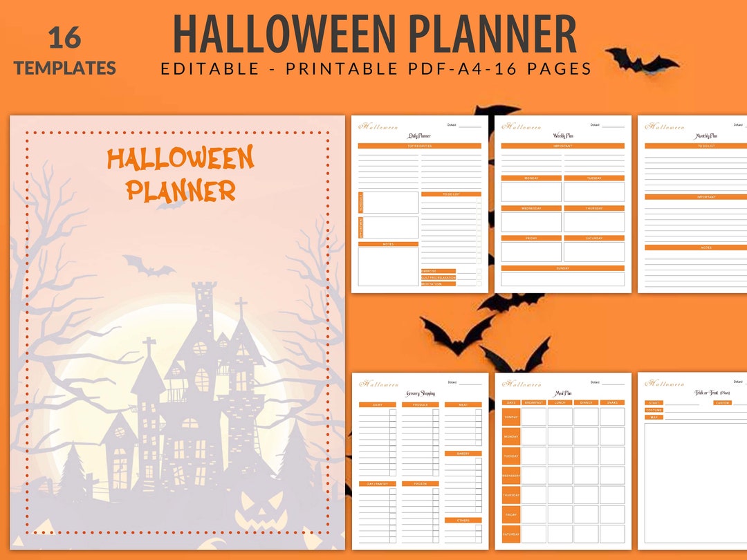 Editable Halloween Planner, Halloween Party Planner, Halloween Planner ...
