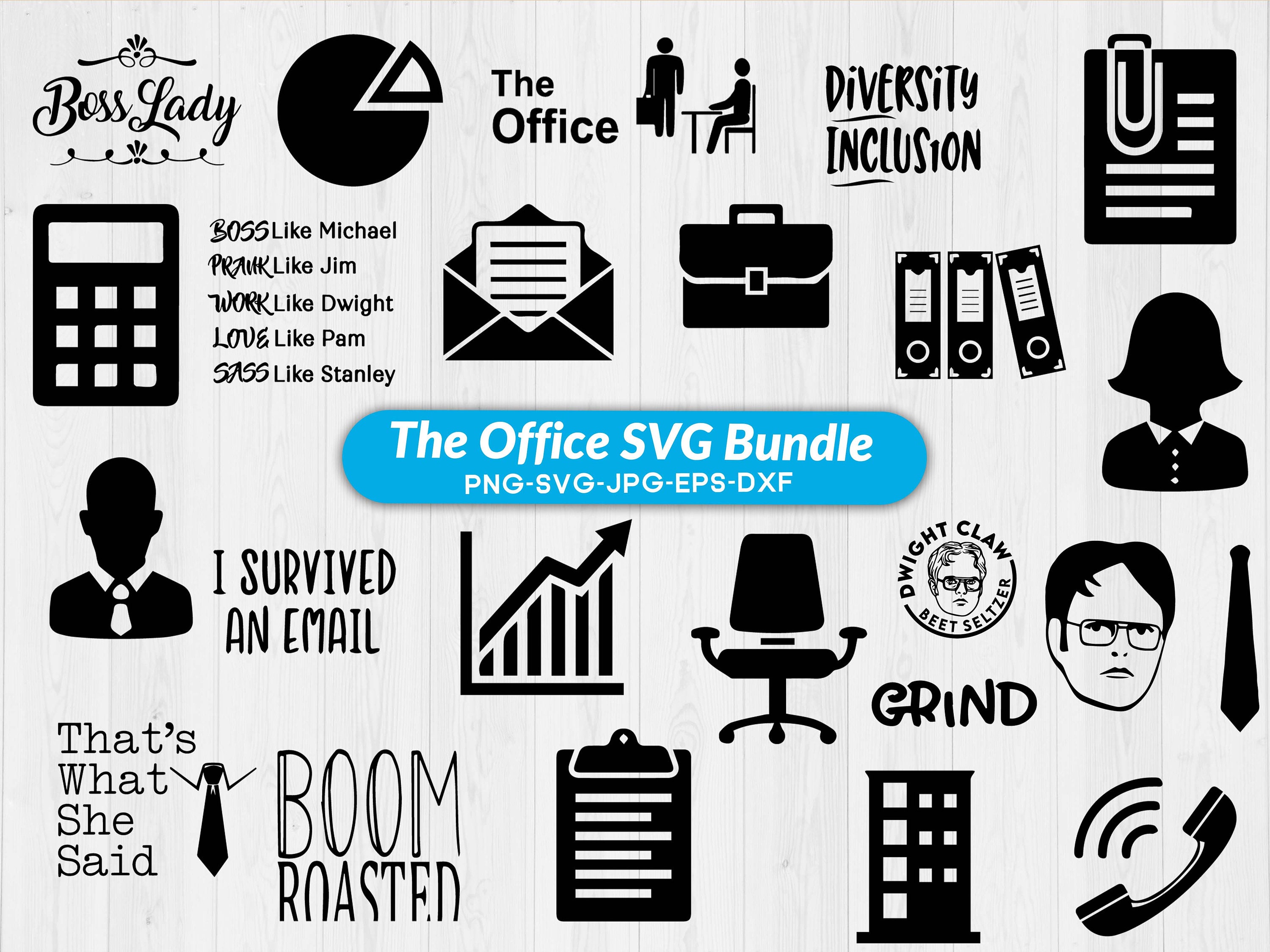 Office SVG Bundle Office Clipart Business SVG Workspace Design Office ...