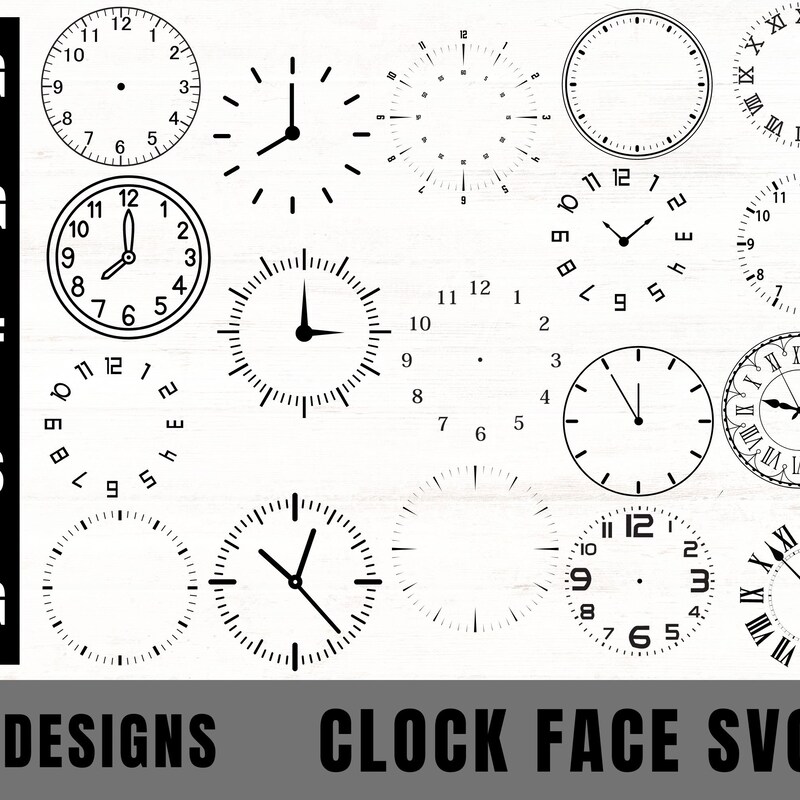 Clock Svg - Etsy