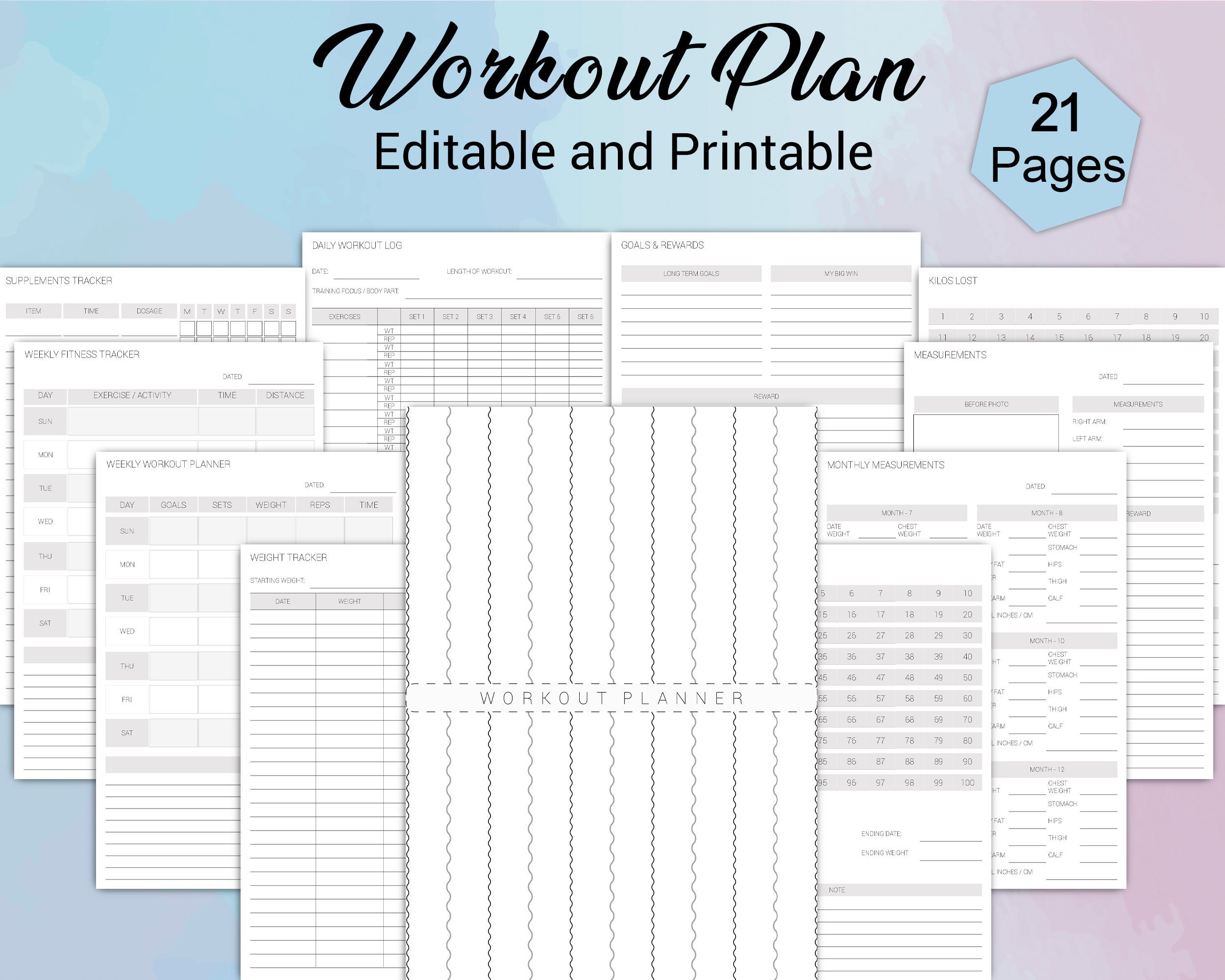 Your Personalized Workout Planner, Fitplan, Workout Planner Pdf ...