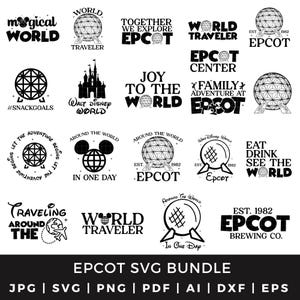 Epcot Svg Png Bundle, Family Vacation Svg, Epcot Drink Around the World ...
