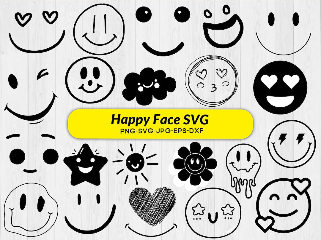 Happy Face Svg Bundle, Smiley Face Svg Bundle, Happy Face, Smiley Face ...