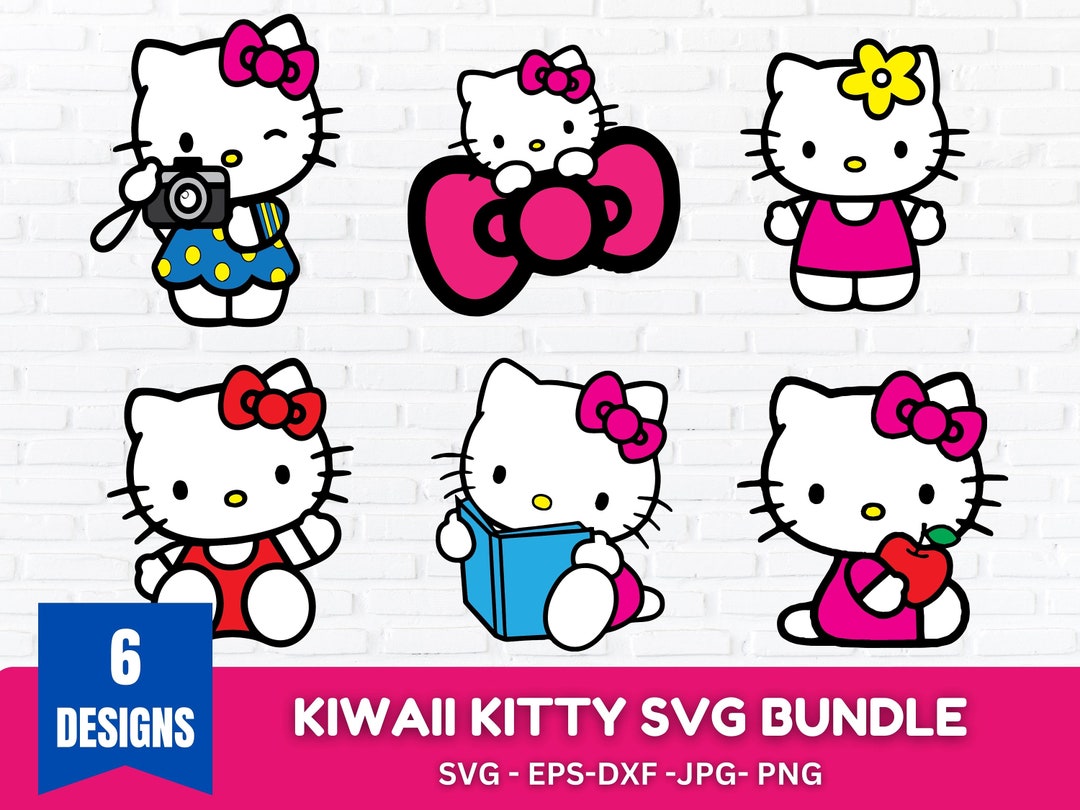 Kawaii Kitty Svg, Cute Cat Svg, Kitty Svg, Kawaii Kitty Clipart, Kawaii ...