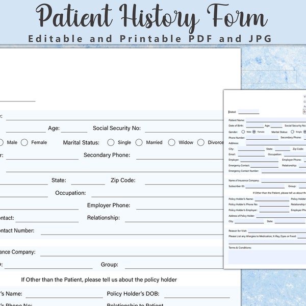 Medical History Taking Template - Etsy