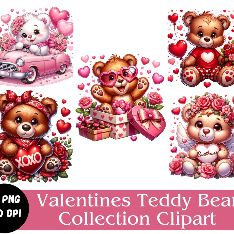 Valentine Teddy Bear - Etsy