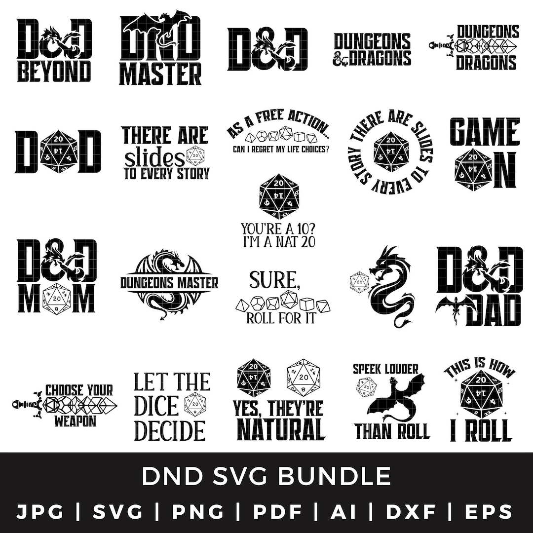 Dungeons and Dragons svg, Dnd svg, Dnd logo, Würfeldrache, Dnd symbol ...