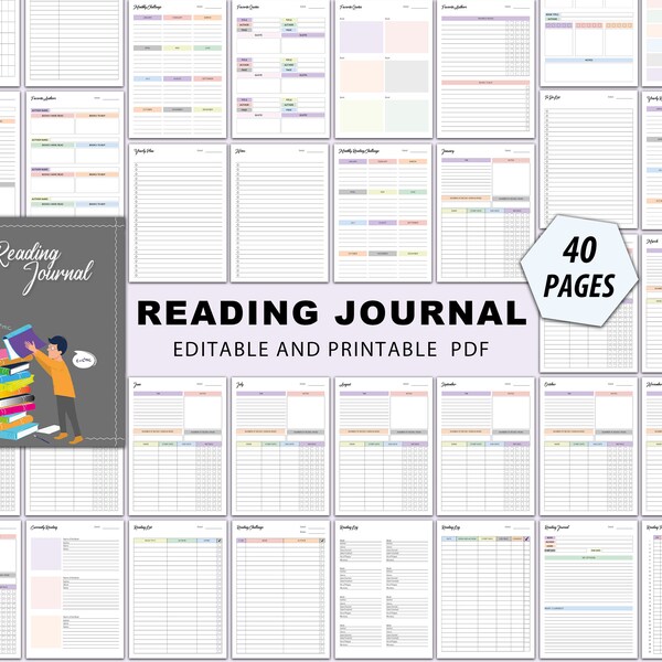 Reading Journal Printable A5 - Etsy