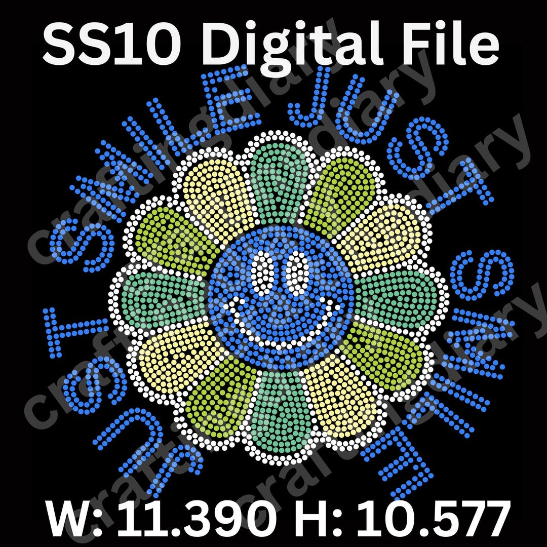 Just Smile Rhinestone Template || SS10 Rhinestone Template|| Digital ...