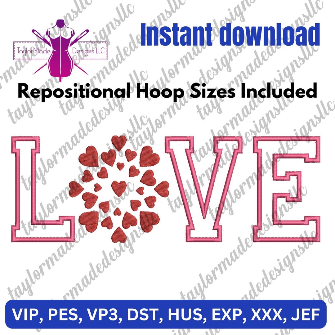 Many Hearts Love Applique Embroidery Design - Etsy