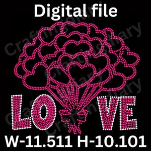 Love Rhinestone Template SS10 Template - Etsy