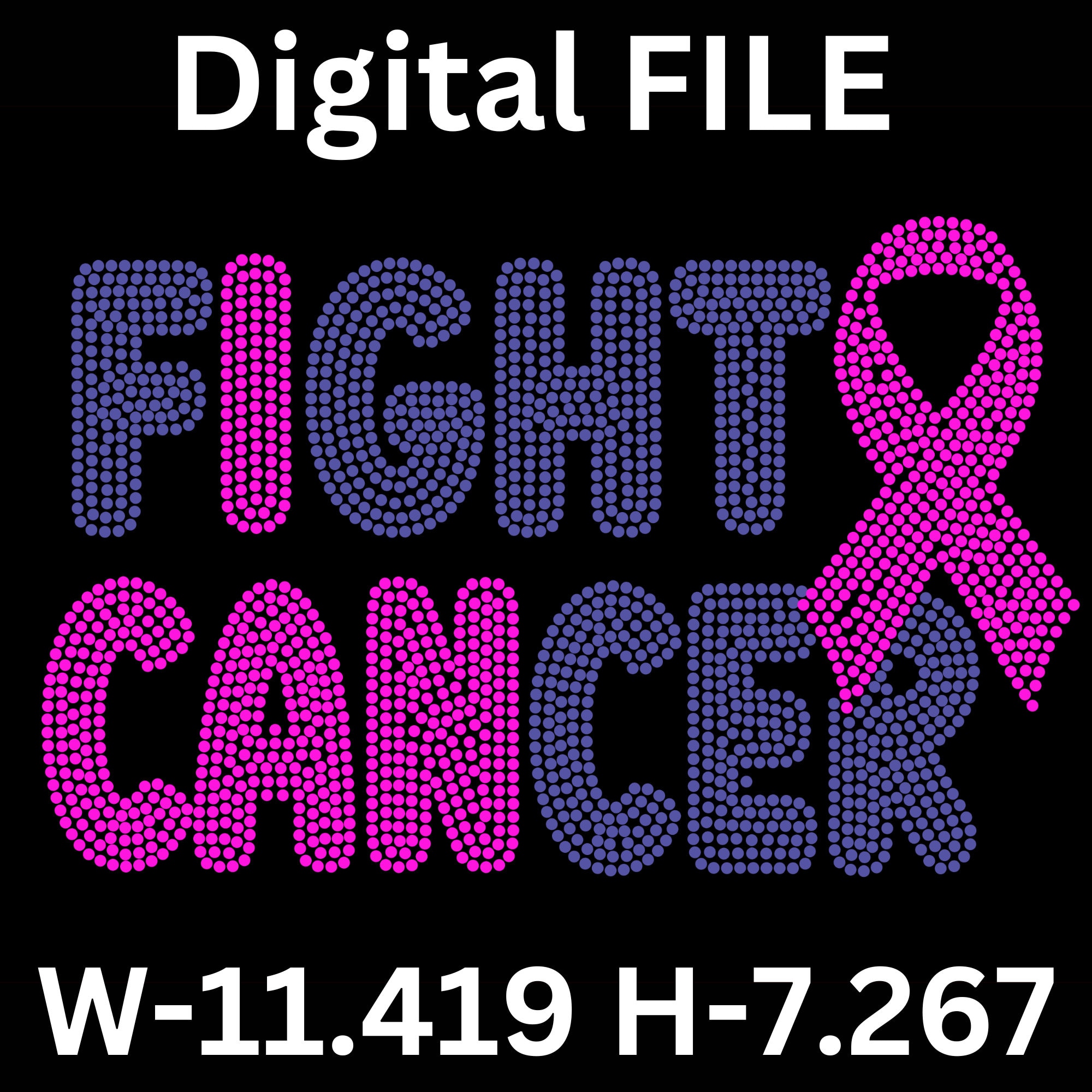 Digital Rhinestone Template || Breast Cancer Awareness Rhinestone ...