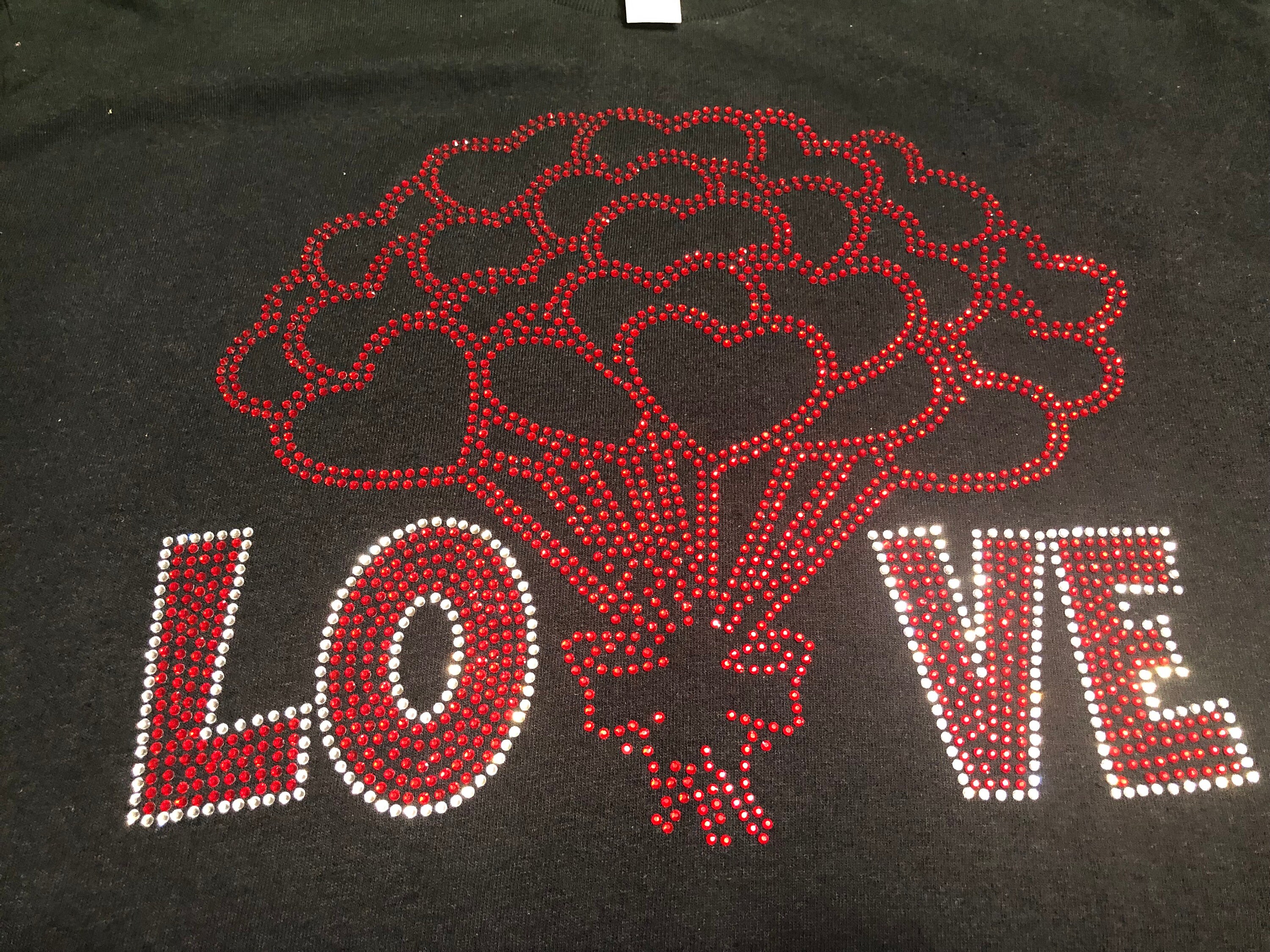 Love Rhinestone Template SS10 Template - Etsy