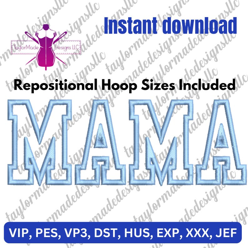 Digital Embroidery File || MAMA Applique - Etsy