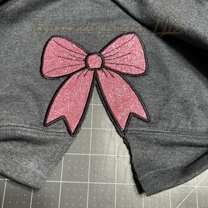 Bow Applique Embroidery Design || Side Bow Applique Sweatshirt Design ...