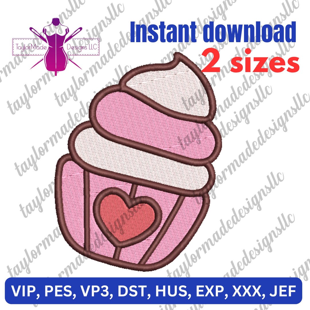 Cupcake Embroidery Design || Digital Embroidery Download - Etsy