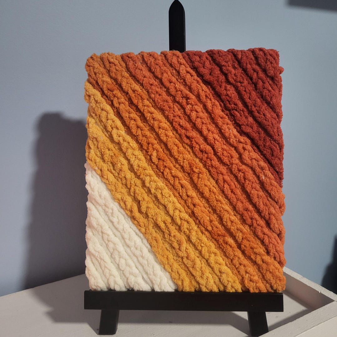 Orange Gradient Yarn Paintings 8x10 Inches - Etsy
