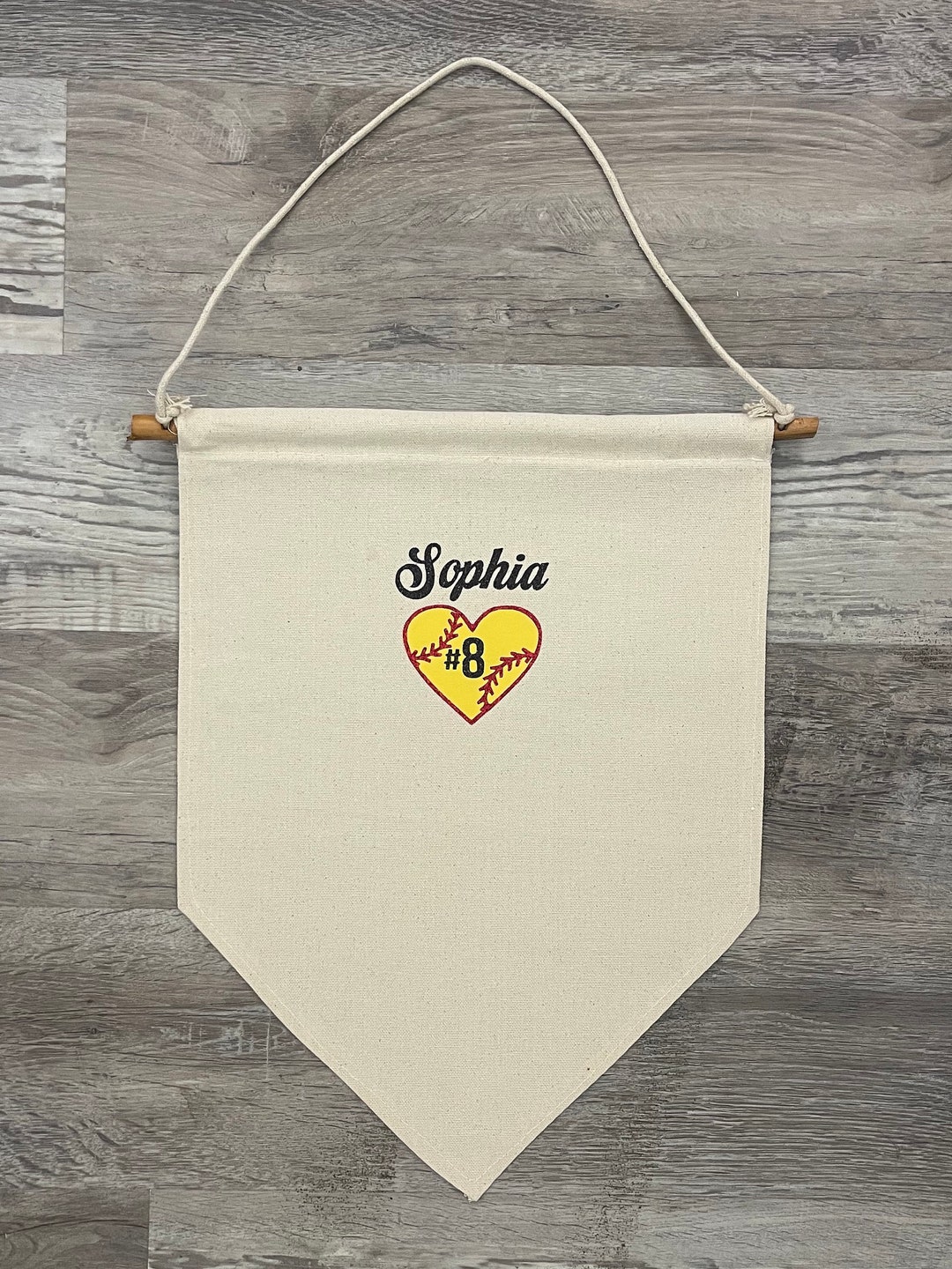 Personalized Hanging Pin Holder With Softball Heart to Show off All ...
