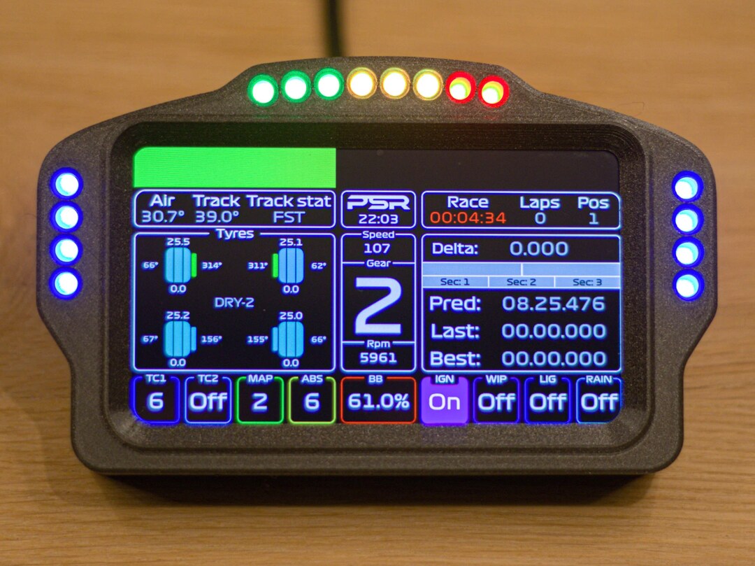 Sim Racing Dashboard Touchscreen Display Leds RPM Simhub GT - Etsy