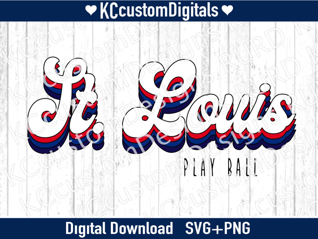STL Baseball Retro Play Ball SVG PNG, Stl Baseball Svg, St Louis ...