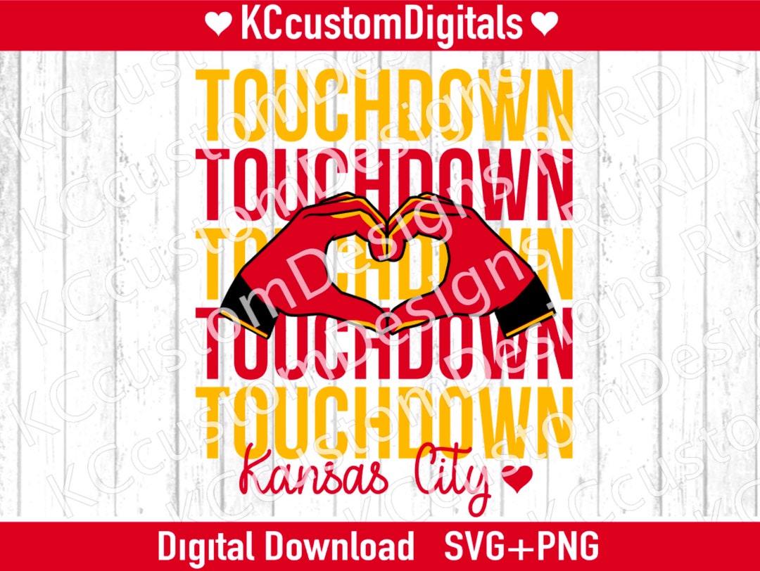 Heart Hands Touchdown Kansas City SVG PNG, KC Football Svg, Playoffs ...